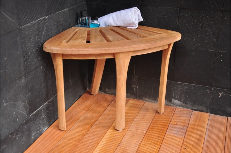26" Teak Corner Stool - Teak Outdoor Furniture