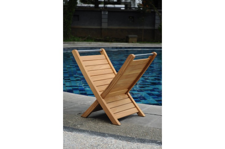 Teak Towel Holder / Magazine Rack - Teak Outdoor Furniture
